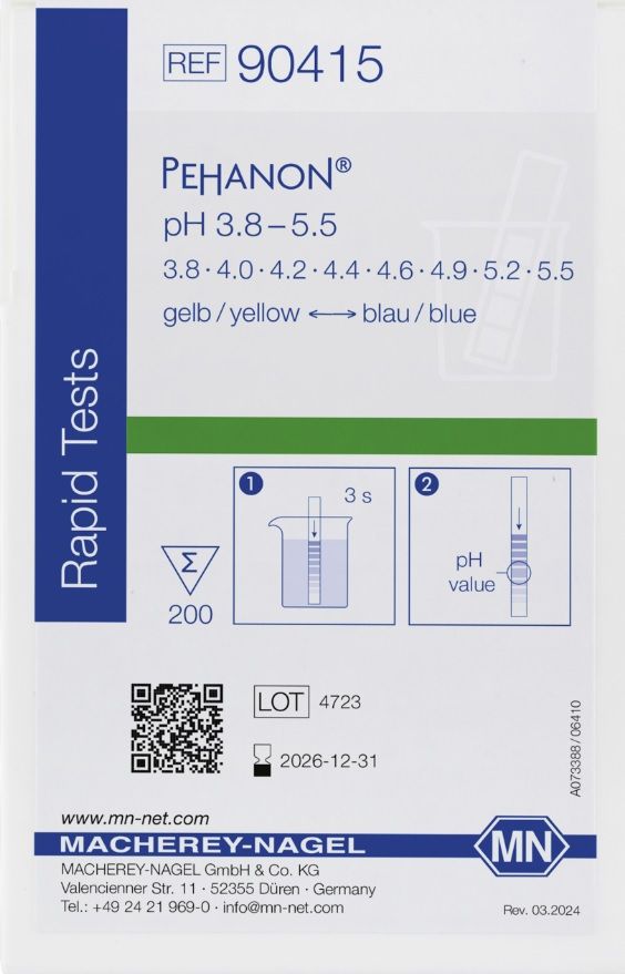 Machery-Nagel | 90415 pH test stripleri PEHANON 3.8–5.5